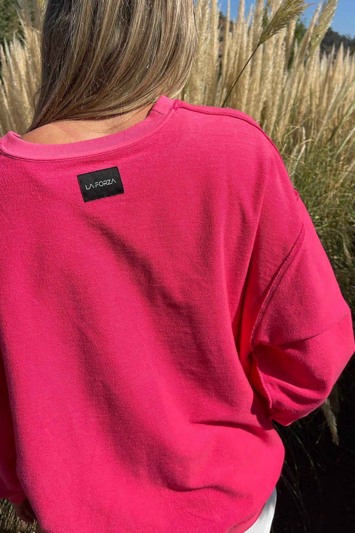 Reversible Oversized Crew-Punch Pink | La Forza